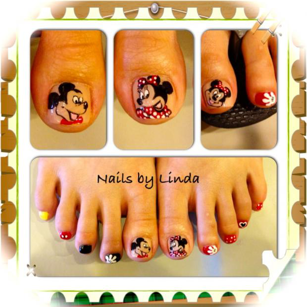 Mickey Mouse Toe Nail Designs