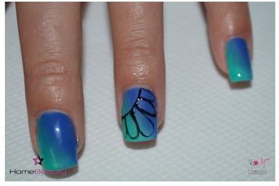 how to draw butterfly on nails