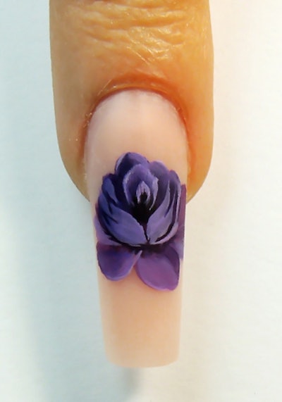 how to draw a rose on nails