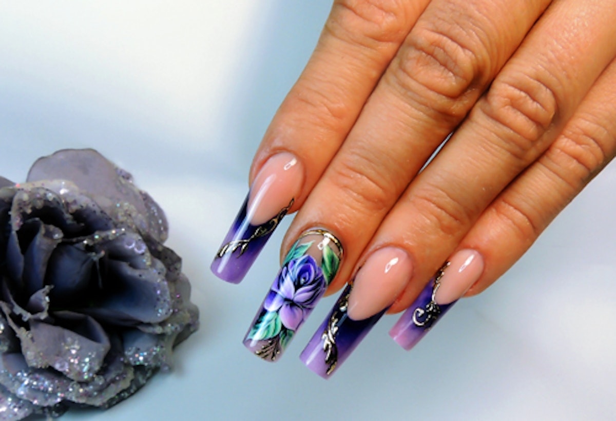 how to draw roses on your nails