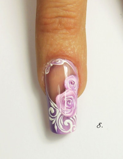 how to draw rose nail art